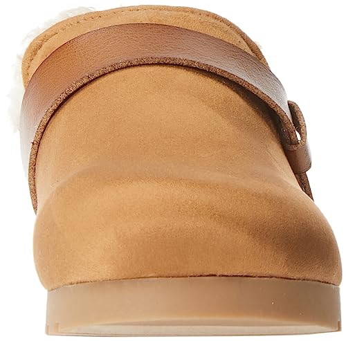 Amazon Essentials Women's Shearling Mule, Tan Suede, 7.5