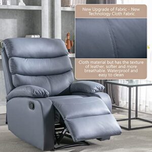 GNMLP2020 Manual Recliner Chairs for Adults, Small Recliner Chair for Small Space, Tech Cloth Lazy Boy Small Reclining Chairs for RV, Living Room, Dark Grey