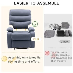 GNMLP2020 Manual Recliner Chairs for Adults, Small Recliner Chair for Small Space, Tech Cloth Lazy Boy Small Reclining Chairs for RV, Living Room, Dark Grey