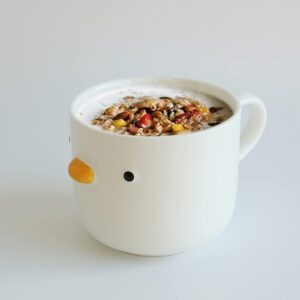 PURROOM Large Breakfast Mug, Handmade Glaze Duck Cup, Safety Ceramic Coffee Mug & Oatmeal Soup Cup, 22oz Oversized Cute Cereal Cup. Best Gifts For Family Friends.