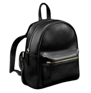 ngf genuine leather backpack bag for men's & women multi-functional purse elegant daypack soft leather travel shoulder fashion bag office, shopping, trip - black