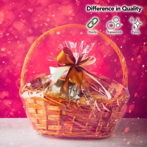 Seal Fresh Extra Large Cellophane Bags (Ribbon and Basket NOT Included) – 18" x 30" (50 Count) – Clear Basket Wrapping Bags, Cellophane Gift Bags, Large Cellophane Bags, Clear Gift Bags, Clear Cellophane Bags, Cellophane Bag, Cello Bags, Basket Bags, Plas