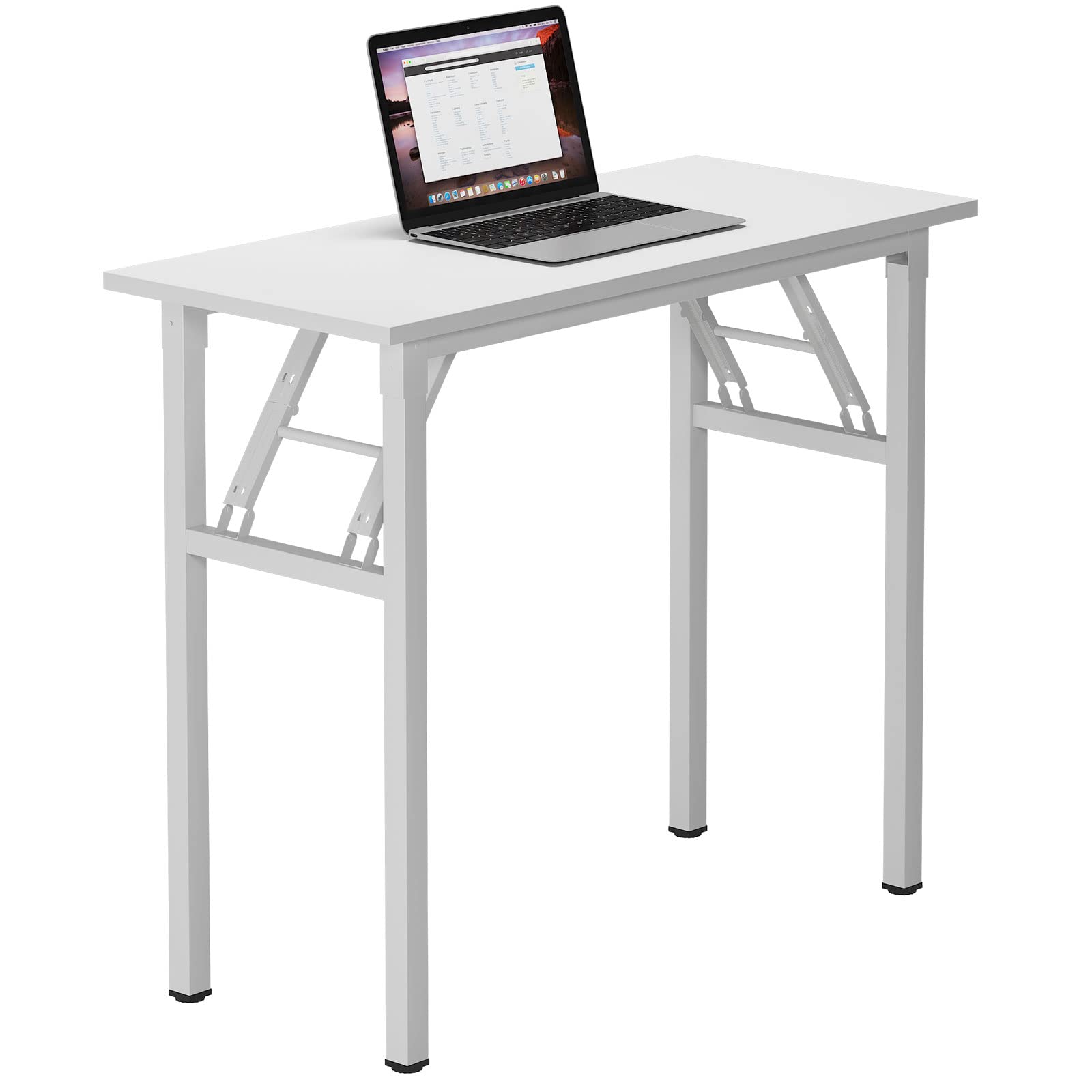 Need Small Desk 31 1/2" No Assembly Foldable Writing Table,Sturdy and Heavy Duty Folding Computer Desks for Small Space/Home Office/Dormitory AC5DW(80 * 40)