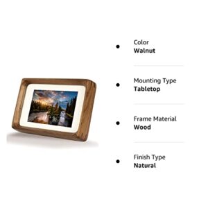 Natural Wood Photo Frames Inspired Tabletop Picture Frame with Mat, Vertical or Horizontal Display (Walnut, 3x4 matted to 2x3)