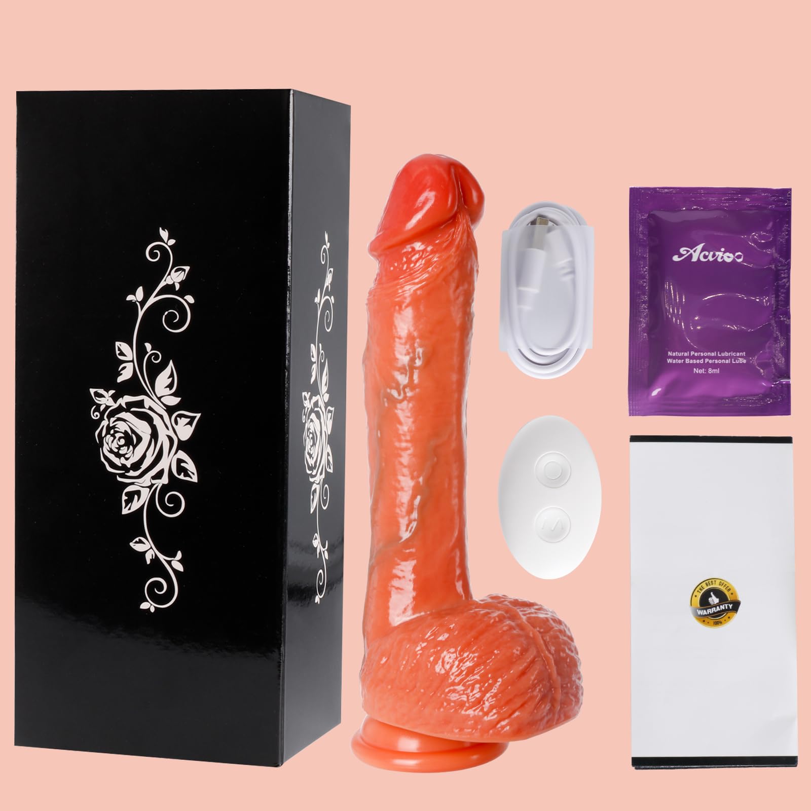 Thrusting Dildo Vibrator Sex Toys - Adult Sex Toys Realistic Dildos G Spot Anal Vibrator with 3 Thrusting & 5 Vibrating Modes & Suction Cup, Remote Control 8.6'' Dildo Vibrators for Men Women Couples