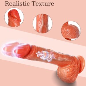 Thrusting Dildo Vibrator Sex Toys - Adult Sex Toys Realistic Dildos G Spot Anal Vibrator with 3 Thrusting & 5 Vibrating Modes & Suction Cup, Remote Control 8.6'' Dildo Vibrators for Men Women Couples