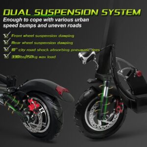 Electric Scooter Adults with Seat Powful 800W Motor up to 28 Mph & 35 Miles Long-Range, 10" Pneumatic Tire Portable Folding Commuting Scooter Electric for Adults 350 LBS Load