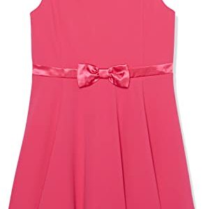 Calvin Klein Girls' Sleeveless Party Dress, Fit and Flare Silhouette, Round Neckline & Back Zip Closure, Magenta