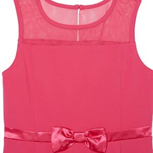 Calvin Klein Girls' Sleeveless Party Dress, Fit and Flare Silhouette, Round Neckline & Back Zip Closure, Magenta