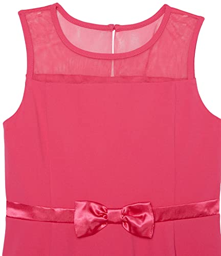 Calvin Klein Girls' Sleeveless Party Dress, Fit and Flare Silhouette, Round Neckline & Back Zip Closure, Magenta