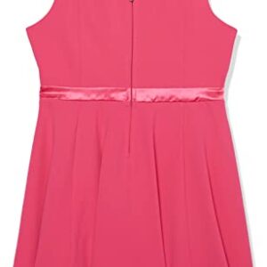 Calvin Klein Girls' Sleeveless Party Dress, Fit and Flare Silhouette, Round Neckline & Back Zip Closure, Magenta