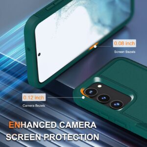 for Samsung Galaxy A54 5G Case with 1 Pcs Tempered Glass Screen Protector and 1 Pcs Camera Lens Cover,Heavy Duty Rugged Shockproof Full Body Protective Phone Cover,Dark Green