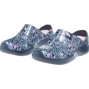 Anywear Journey Men and Women Shoes Injected Molded EVA Slip-On Garden Shoes, Chef Shoes, 11, Leopard Sweet Heart