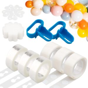 balloon arch kit balloon garland decorating strip kit, balloon tape strips double hole with dot glue point stickers, balloon flower clip, balloon tying tool, suitable for party birthday wedding