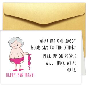 chenive hilarious birthday card for her, rude birthday card for women, happy 50th 60th 70th birthday card for female friend