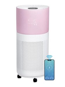 cleanforce air purifiers for home large room up to 2550 ft², hepa air purifier air cleaner with wifi for dust, allergens, pollen, pet hair dander, odors, asthma & allergy friendly certified, rainbow