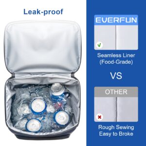 EVERFUN Cooler Backpack Insulated Leakproof 30 Cans, Cooler Bag with 2 Insulated Compartments Waterproof, Lightweight Hiking Beach Lunch Travel Camping Cooler for Men and Women