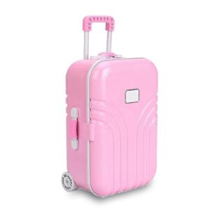 baby suitcase play toy, cute mini travel suitcase box plastic rolling suitcase mini luggage box play accessoriespiece 15.5 x 10.5 x 7cm (pink)