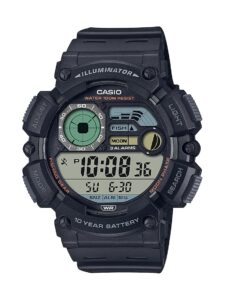 casio illuminator led light 10-year battery dual-time moon phase fishing level watch ws-1500h-1av