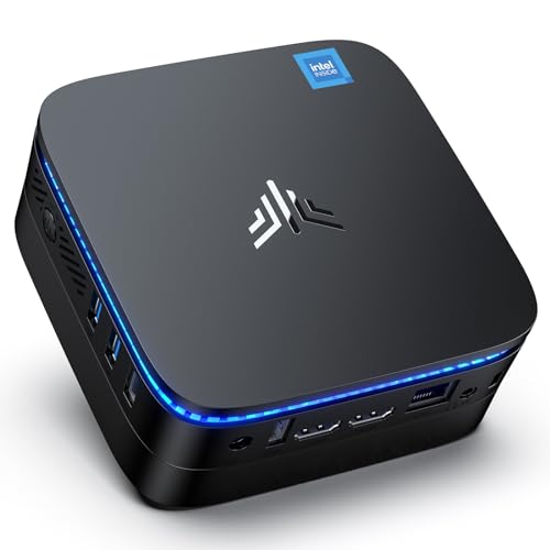 KAMRUI AK1PLUS Mini Desktop Computers, 16GB RAM 512GB ROM Mini PC with 12th Gen Alder Lake N100(up to 3.4GHz), Micro Computer Support 4K UHD/WiFi 6/LAN/BT 5.2 for School Office Home