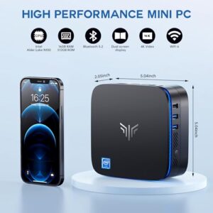 KAMRUI AK1PLUS Mini Desktop Computers, 16GB RAM 512GB ROM Mini PC with 12th Gen Alder Lake N100(up to 3.4GHz), Micro Computer Support 4K UHD/WiFi 6/LAN/BT 5.2 for School Office Home