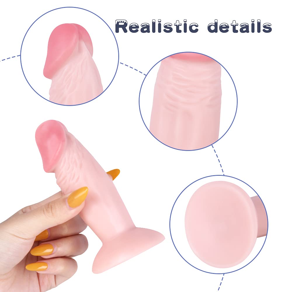 Small Dildo,4.3 in Soft Small Anal Plug,Beginner Anal Dildo Ease Training Adults Sex Toy for Women Men.Multifunctional Sex Toy Games(Flesh)