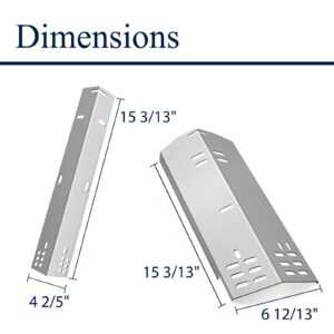 Boloda Grill Replacement Parts, 4 Pack Stainless Steel Grill Heat Plate Shield for Dyna Glo Grill Replacement Parts,Grill Part for Dyna glo DGH474CRP 5 Burner,DGH485CRP, DGH485CRP-D 4 Burner Gas Grill