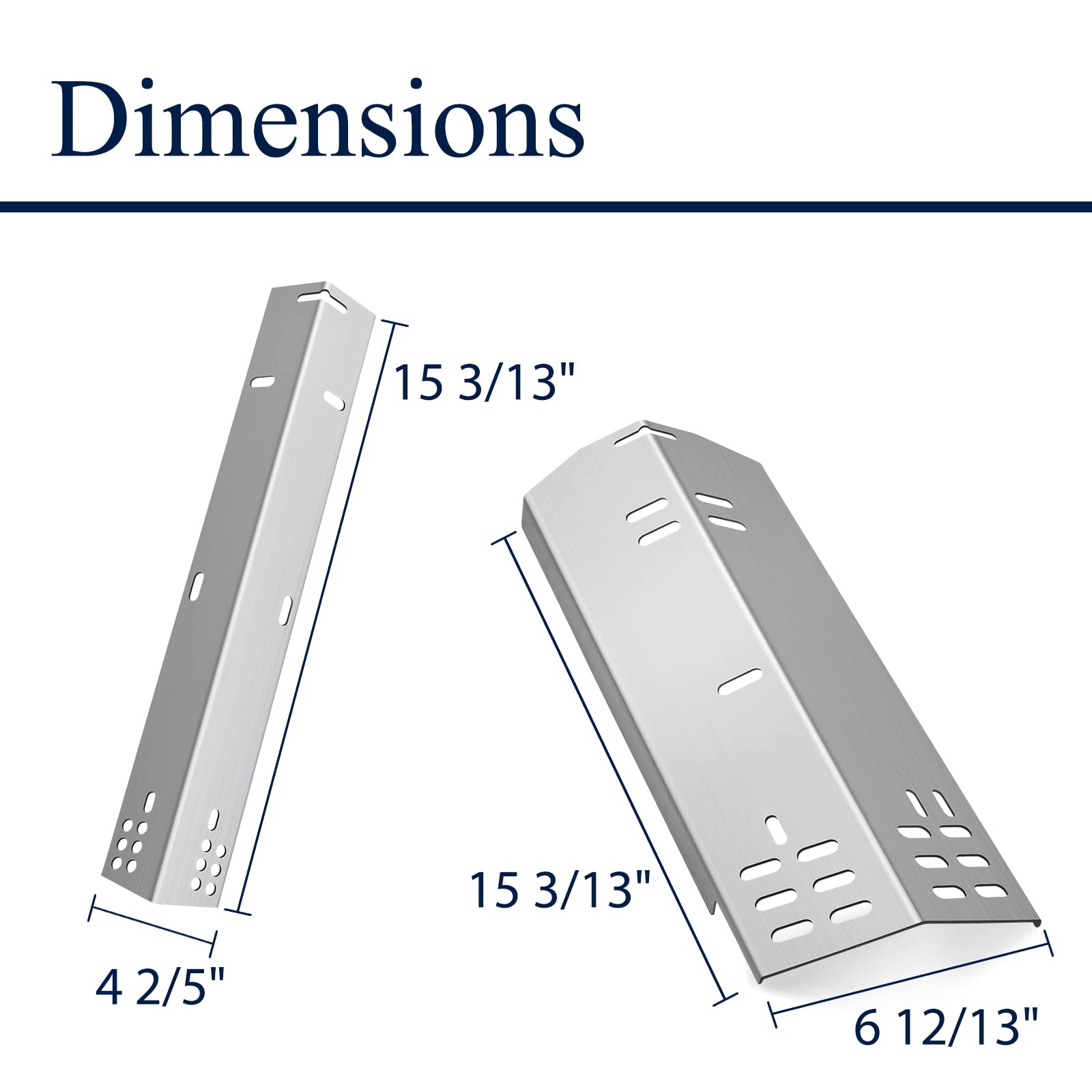 Boloda Grill Replacement Parts, 4 Pack Stainless Steel Grill Heat Plate Shield for Dyna Glo Grill Replacement Parts,Grill Part for Dyna glo DGH474CRP 5 Burner,DGH485CRP, DGH485CRP-D 4 Burner Gas Grill