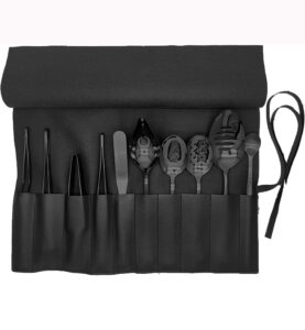 tereche plating tools set, culinary professiona chef plating kit,11 piece culinary plating set, black