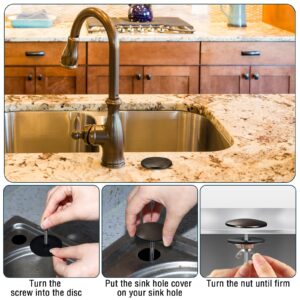 2 Inch Kitchen Sink Hole Cover Faucet Hole Cover Stainless Steel Kitchen Sink Tap Hole Plate Stopper Cover Blanking Metal Plug(Oil Rubbed Bronze)