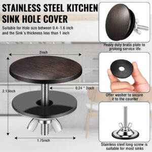 2 Inch Kitchen Sink Hole Cover Faucet Hole Cover Stainless Steel Kitchen Sink Tap Hole Plate Stopper Cover Blanking Metal Plug(Oil Rubbed Bronze)