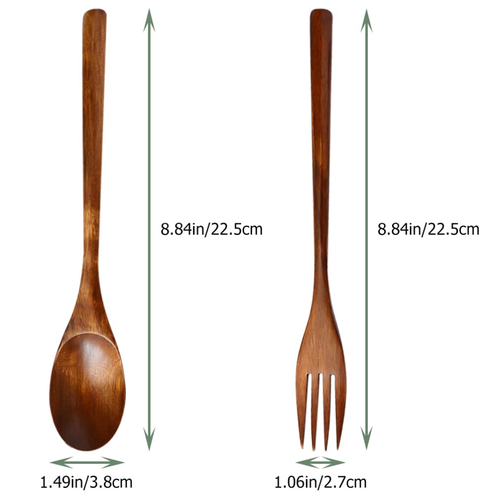 1 Set Wooden Fork and Spoon Ergonomic Cake Spoon Party Appetizer Fork Table Spoons for Eating Home Supplies Party Dessert Spoon Delicate Dessert Spoon Delicate Appetizer Fork