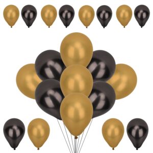 weddecor metallic balloons, 25pcs 5 inch shiny mixed black & gold balloons for birthday, baby shower, wedding, little mermaid parties, festivals carnival party decorations