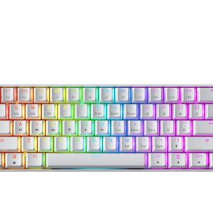 GK61 Mechanical Gaming Keyboard - 61 Keys Multi Color RGB Illuminated LED Backlit Wired Programmable for PC/Mac Gamer (Gateron Optical Yellow, White)