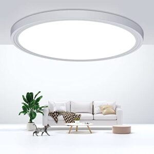 dealgadgets flush mount ceiling light fixtures,24w flat led light for ceiling,6000k 2200lm ultra thin round white lamp for bedroom kitchen,bathroom,garage,living room, dining room