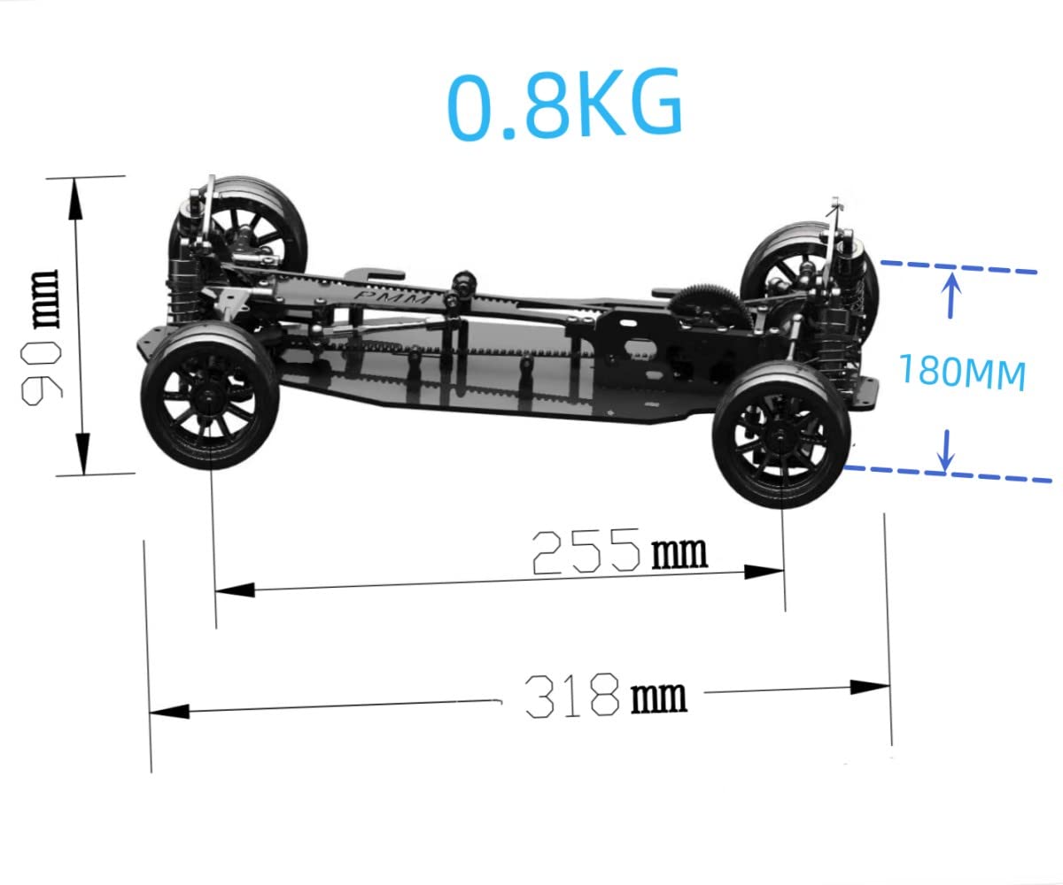 x Hobbywdiy X416 RC DIY 1/10 Alloy and Carbon D4 AWD EP Drift Racing Car Body Frame Kit Electric Touring Car Chassis Frame