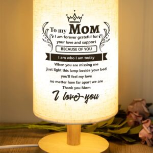 Welsky Gifts for Mom, Mom Birthday Gifts from Daughter, Personalized Mom Table Lamp, Thanksgiving Christmas Gifts for Mom from Kids