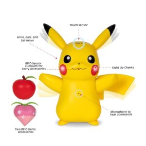 Pokémon Train and Play Deluxe Pikachu - 4.5-Inch Pikachu Figure with Lights, Sounds, and Moving Limbs Plus Interactive Accessories