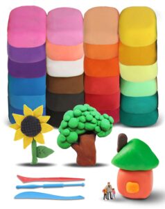 air dry clay magic clay 24 colors, vanjeto modeling clay for kids with tools, soft & ultra light, toys gifts for age 3+ years old boys girls kids