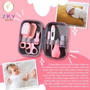 Sky Bliss 20 Piece Baby Gift Set (Pink), Newborn Baby Gift Set, Baby Clothes, Teddy Bear, Pacifier, Baby Grooming kit, Gifts for a New Baby Girl, Baby Girl Newborn Essentials