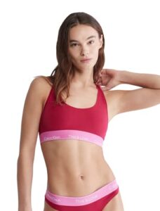 calvin klein women's this is love modern cotton bralette, persian red, medium