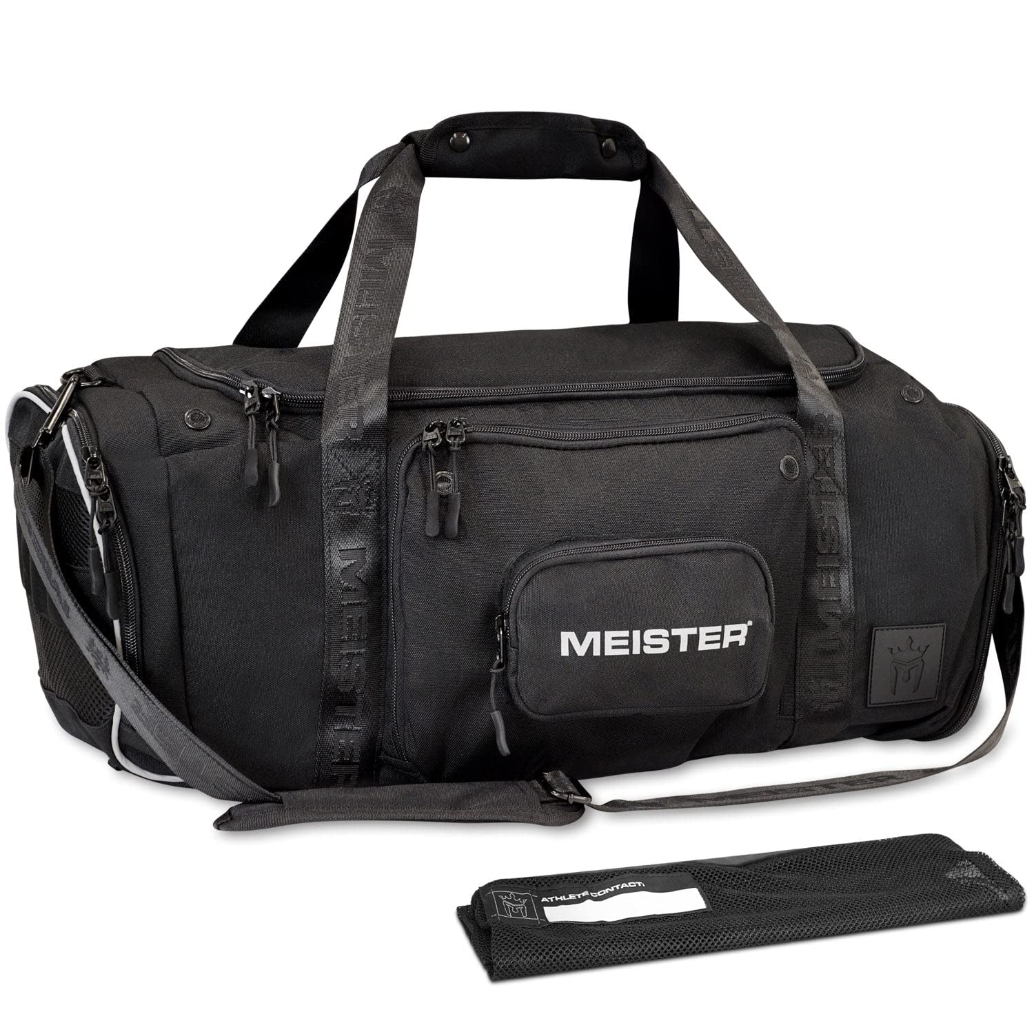 Meister Duffel Bag, Black, 22” x 10” x 11” // 40L Capacity