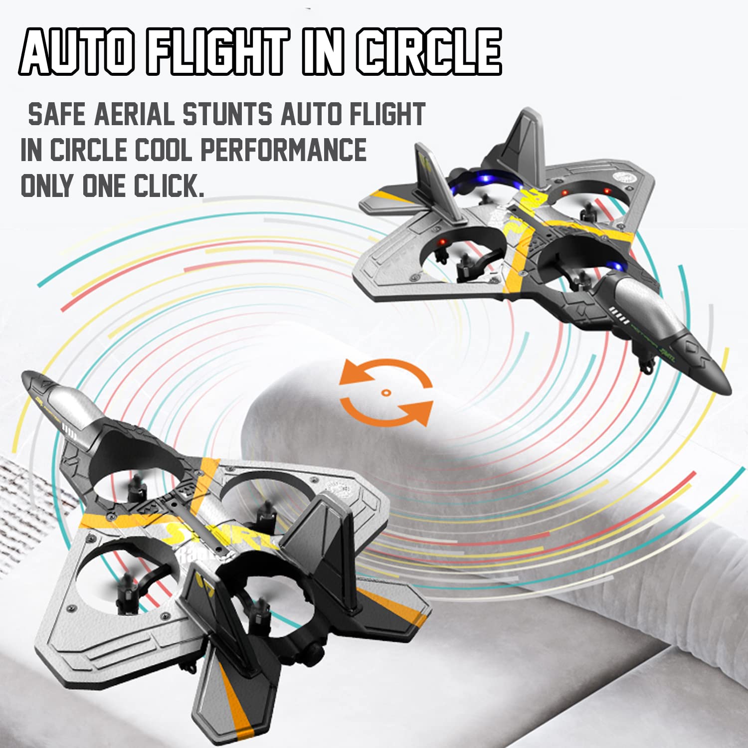 RC Plane for Kids and Adults - 4 Channel,2 Battery LED Light Remote Control Plane,Remote Control Airplane Fighter,Rechargeable Battery,Low Battery Alarm,Easy to Fly Drone Toy Gift for Boys&Girls