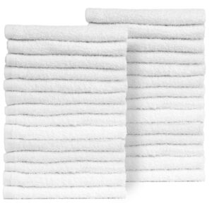 textile empire 24 pack white spa towels for facials -16"x27" hair salon towels salon facial towels for estheticians soft toallas para salon de belleza barber towels shaving towels (not bleach proof)