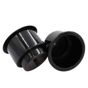 Yuanhe Black Plastic Cup Drink Holder Insert with Drain for Boat Car Marine Rv, 10PCS