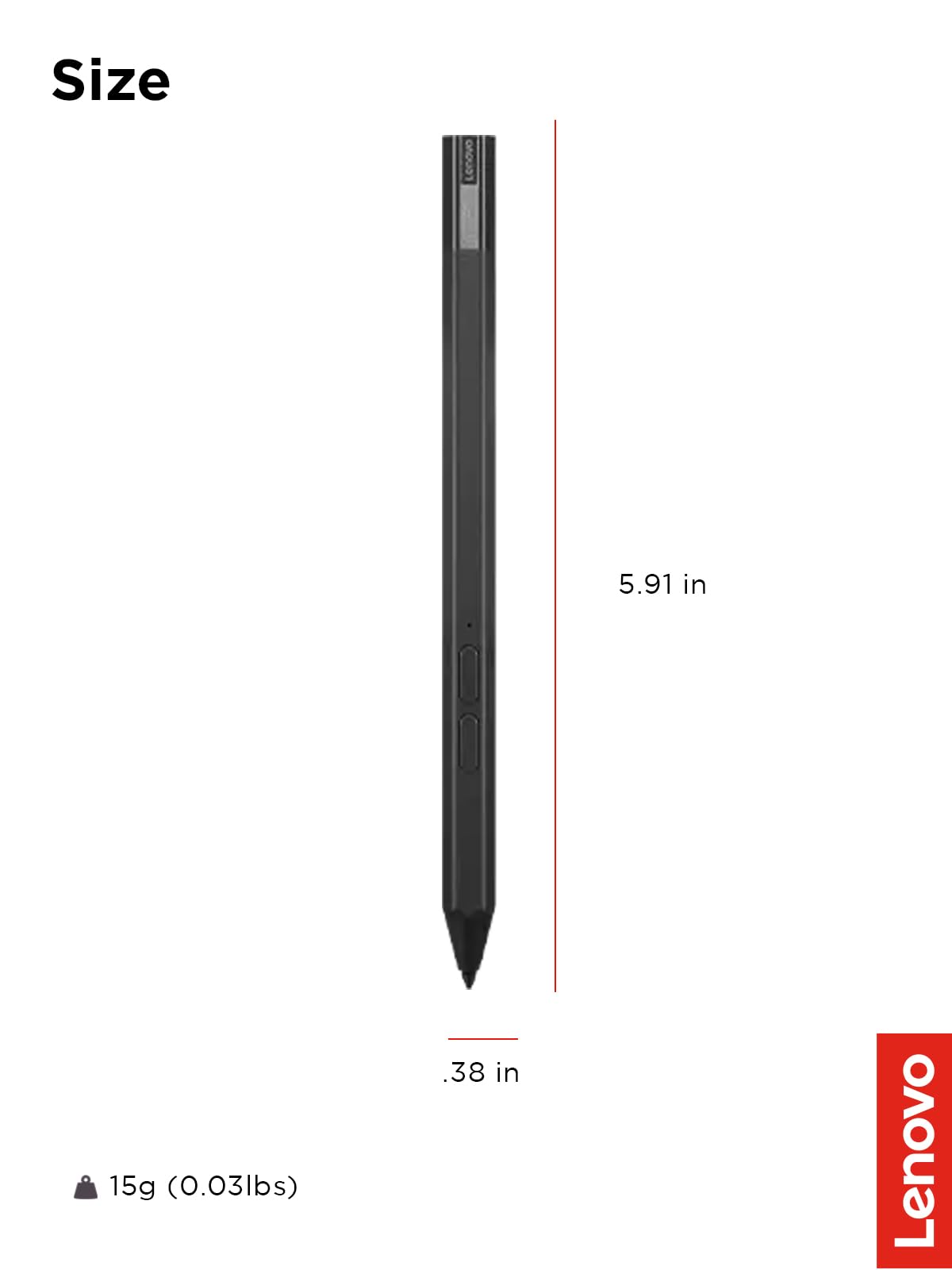 Lenovo Precision Pen 2 (Laptop) – USB-C Charging – Tilt Recognition – Pen is Only Compatible with Certain Devices, Iron Grey