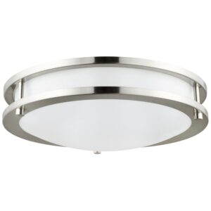 diodesy 12 inch led ceiling light fixture, 15w flush mount ceiling light fixture for bathroom hallway living room and bedroom, dimmable, 1050lm, 2700k-5000k 5cct adjustable, brushed nickel, etl.