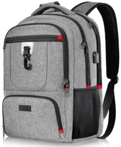 travel laptop backpack for men and women, 17 inch large school backpacks for teens, sturdy back pack with usb charging port fits 17.3 inch, outdoor hiking water resistant anti theft college bag