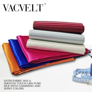 VACVELT Charmeuse Satin Fabric by The Yard, 60 Inch Wide Lavender Satin Fabric Shiny & Soft Cloth Fabric, Silky Satin Fabric for Bridal Dress, Wedding Decorations, Crafts, Sewing, Draping (1 Yard)