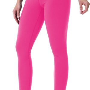 Sunzel Workout Leggings for Women, Squat Proof High Waisted Yoga Pants 4 Way Stretch, Buttery Soft V Cross Waist - 28" Hot Pink Medium